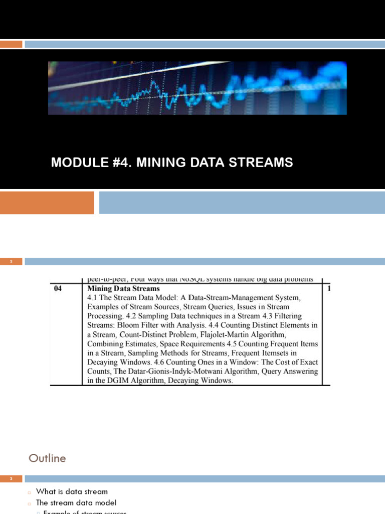 BDA Module 4. MINING DATA STREAMS | PDF | Sampling (Statistics) | Computing