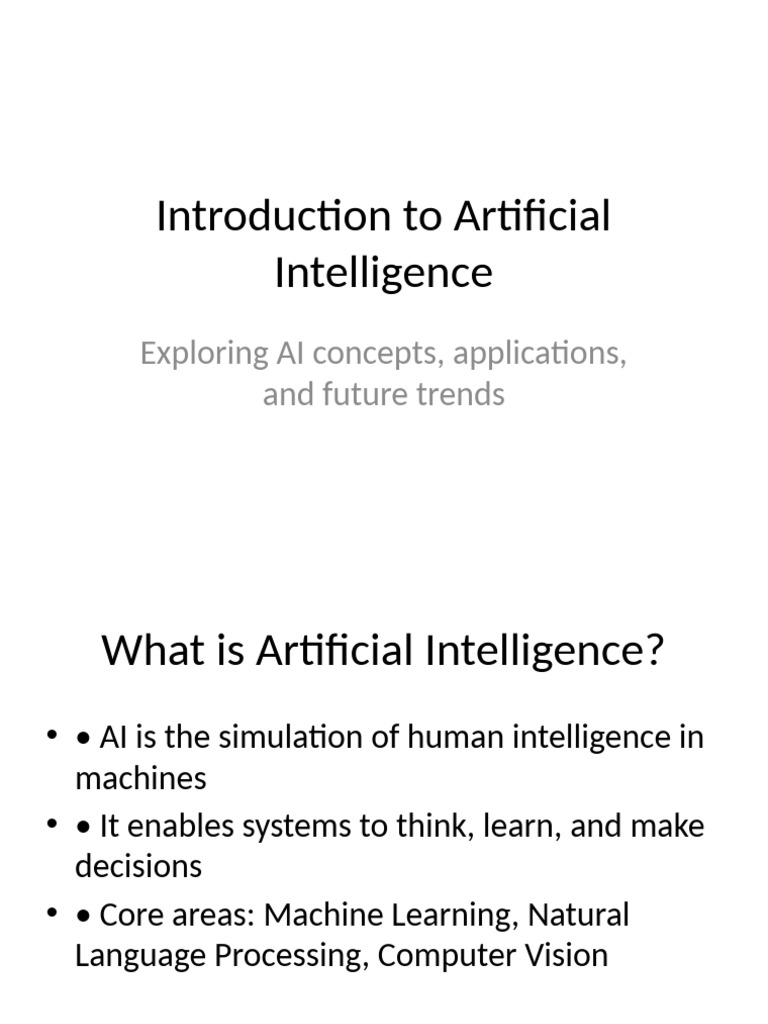 AI Introduction and Future Trends | PDF