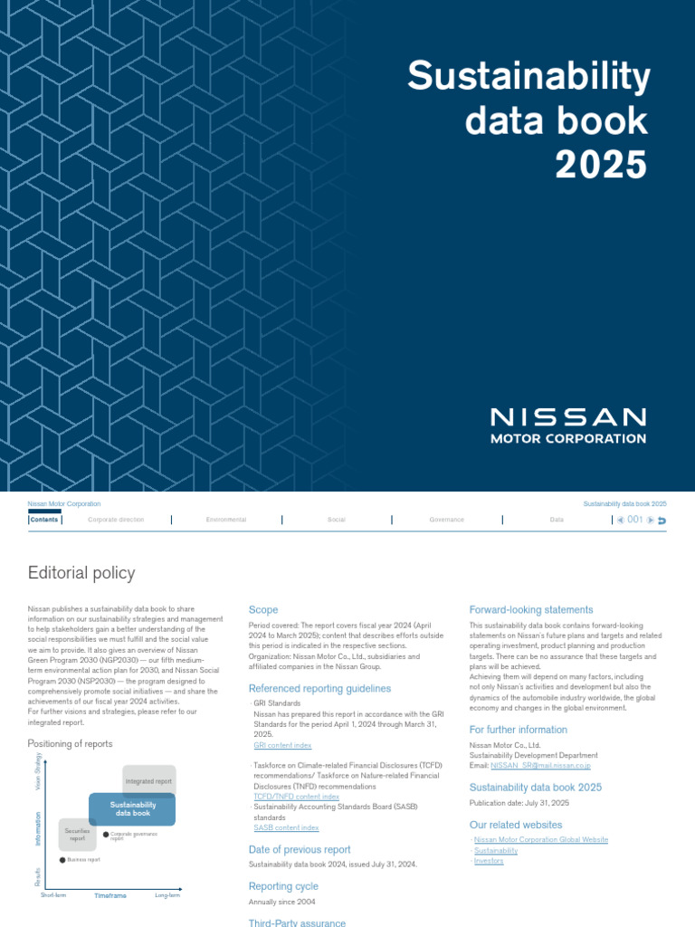 Nissan Sustainability Data Book 2025 | PDF | Sustainability | Life ...