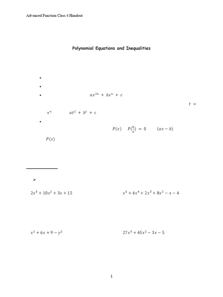 Polynomial Factoring Techniques Guide | PDF | Factorization | Polynomial