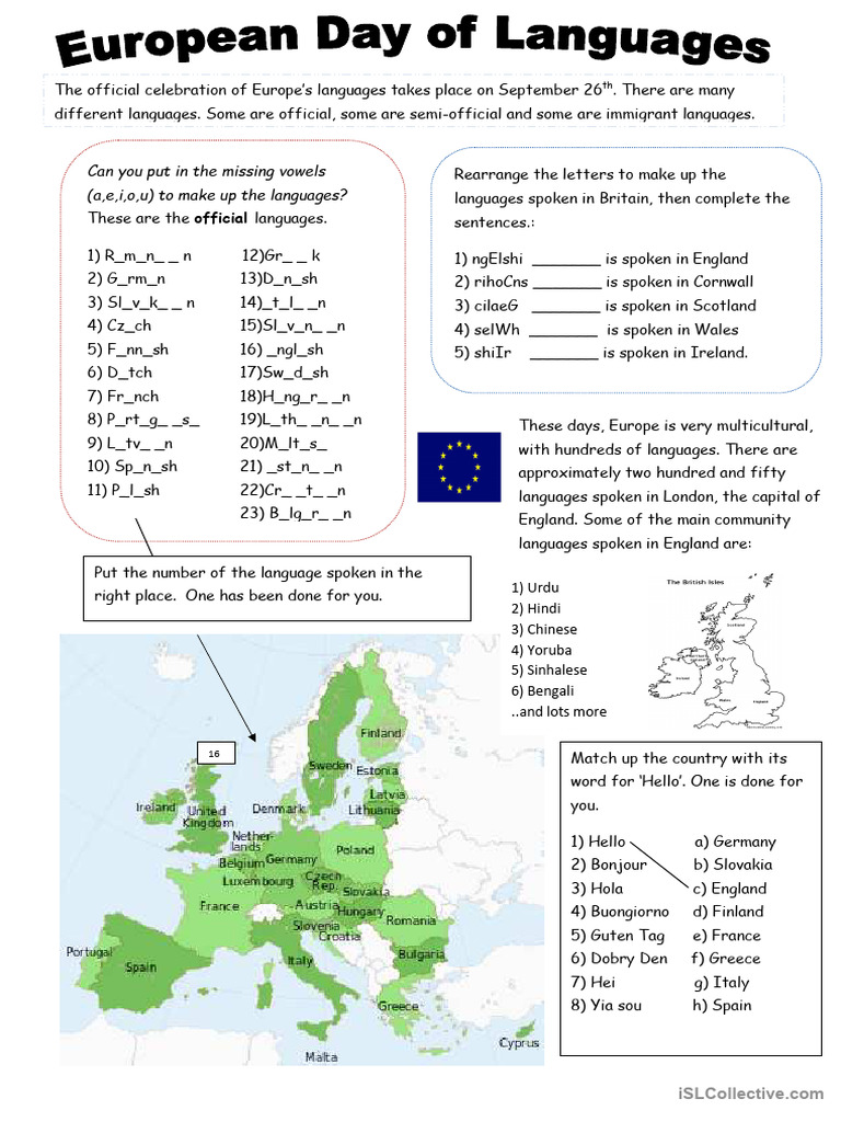 European Language Celebration Activities | PDF | Human Communication ...
