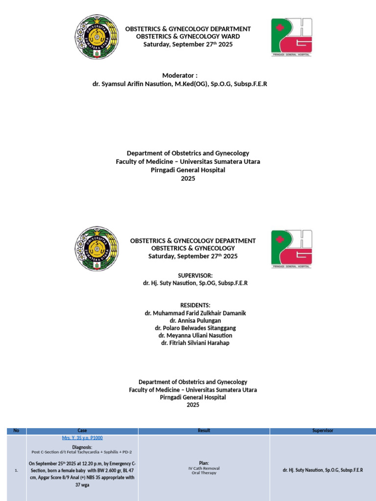Obstetrics Case Study: C-Section & Syphilis | PDF | Clinical Medicine ...