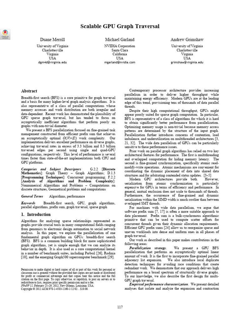 Scalable GPU Graph Traversal: Duane Merrill Michael Garland Andrew ...