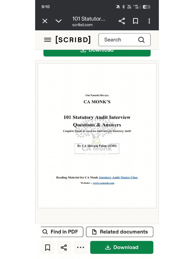 Audit Questions CA Monk | PDF