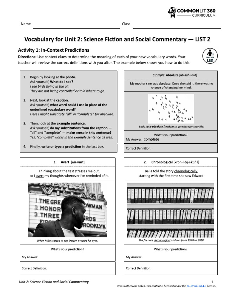 8 Vocabulary Set 2 | PDF