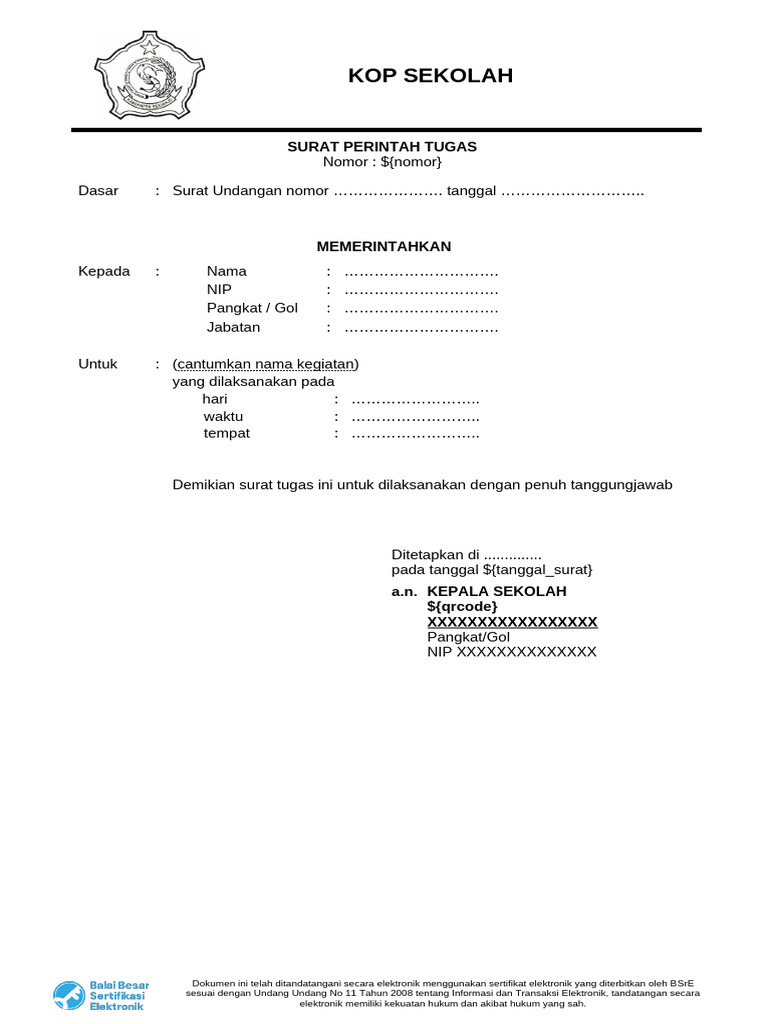 Contoh Format SPPD | PDF