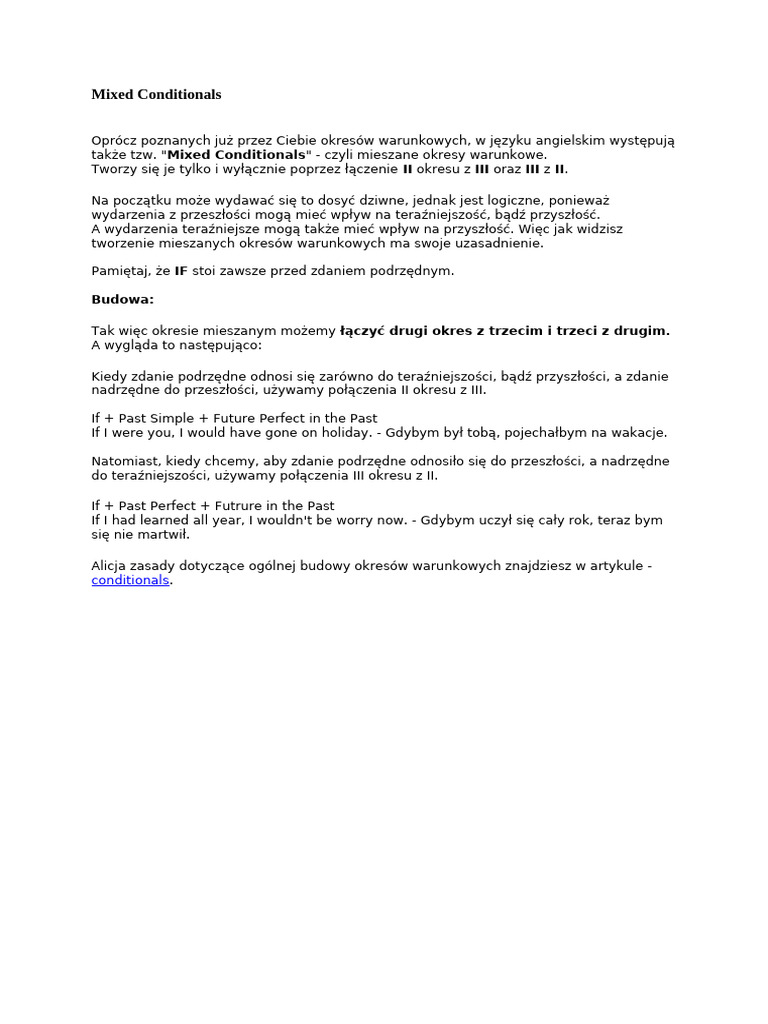 Mixed Conditionals Pdf 4509
