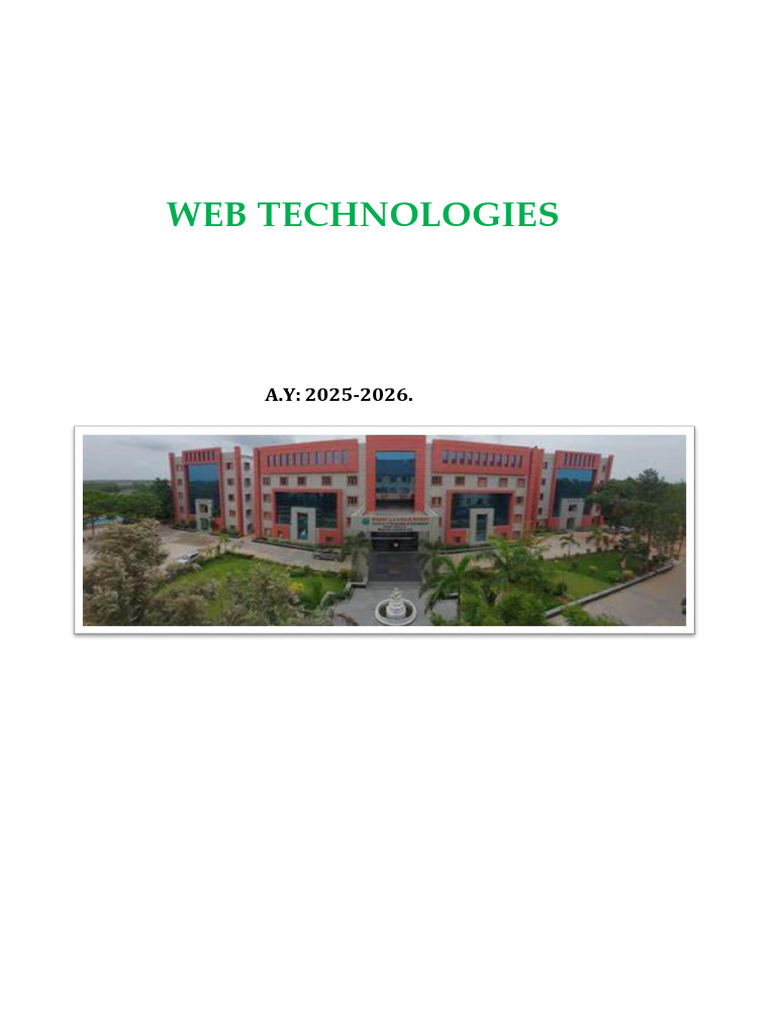 Web Technologies Lab Manual 2025-2026 | PDF | Engineering | Knowledge
