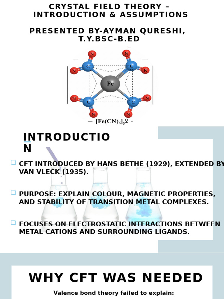Crystal Field Theory - T.Y. B.SC B.ed | PDF