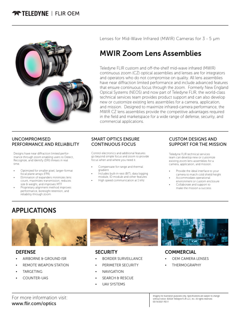 MWIR Continuous Zoom Lens Solutions | PDF | Zoom Lens | Thermography