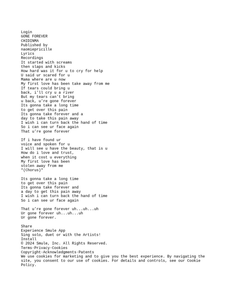 Chidinma Gone Forever Official | PDF