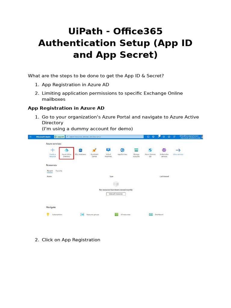 Office365 Authentication Setup With Uipath | PDF | Computing | Software