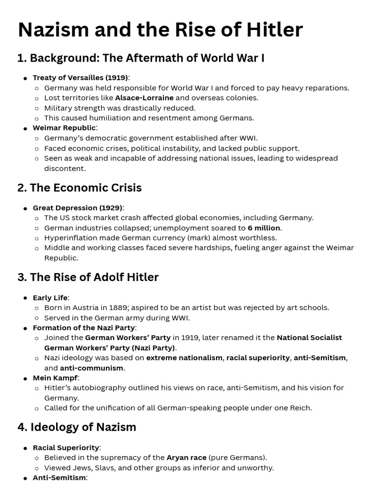 Nazism and The Rise of Hitler | PDF | Nazi Germany | Nazism