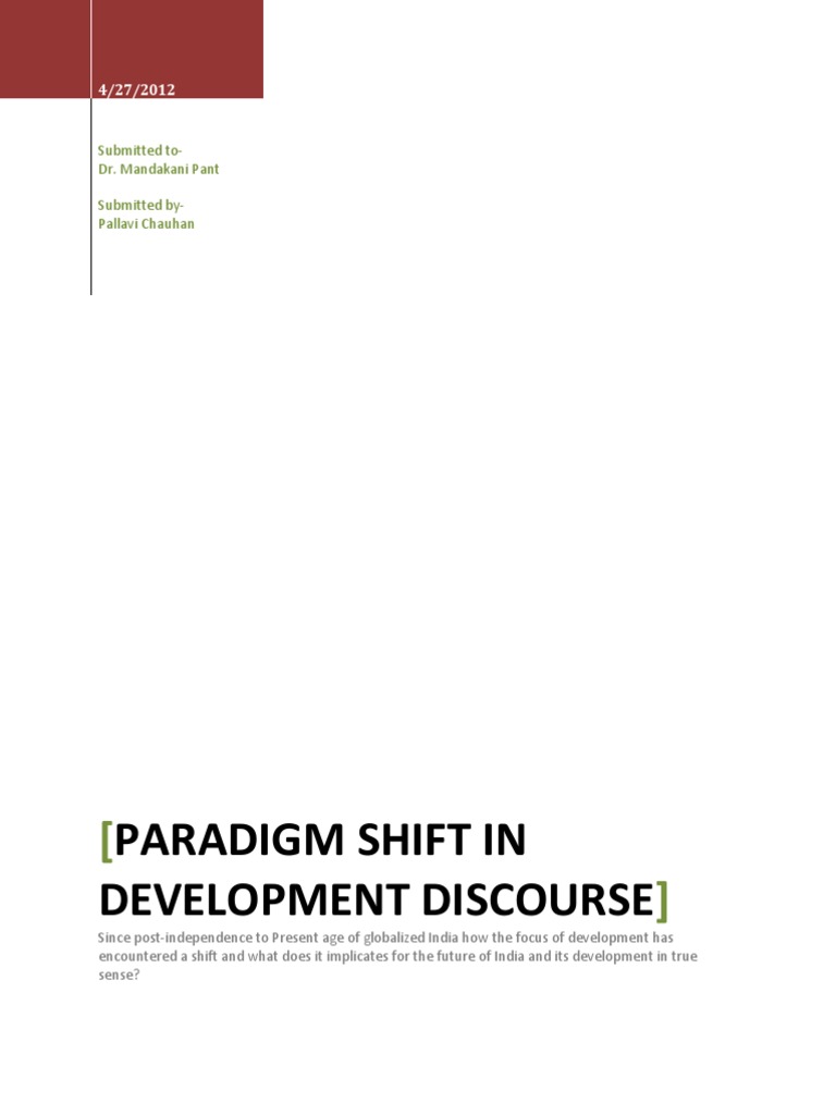 Paradigm Shift in Development Discourse-Focus On India | PDF ...