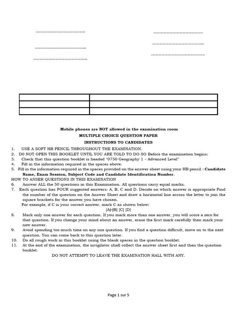 Geography Mock Exam Paper 2025 | PDF | Agriculture | Drainage Basin