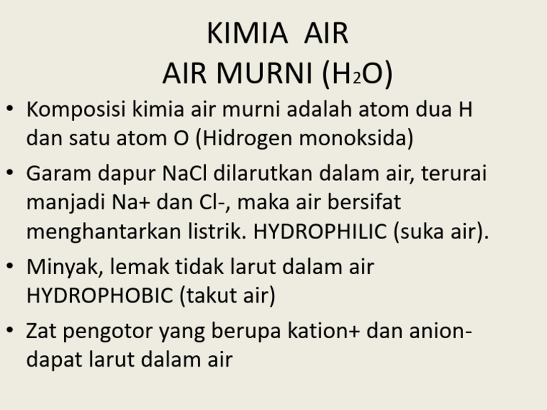 Kimia Air: Sifat dan Komposisi H2O | PDF