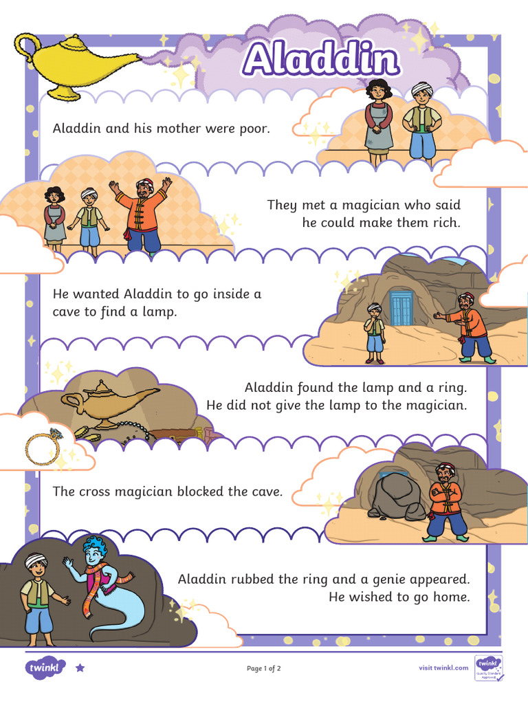 Aladdin's Magical Adventure Story | PDF | Literary Motifs | Traditional ...
