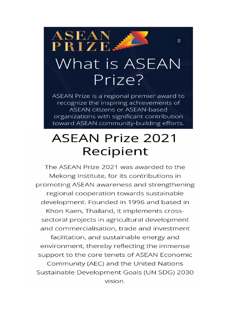 Asean Prize | PDF