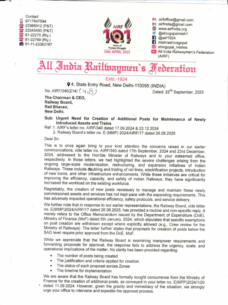 Urgent Need For Creation of Additional Posts For M - 250923 - 224507 | PDF
