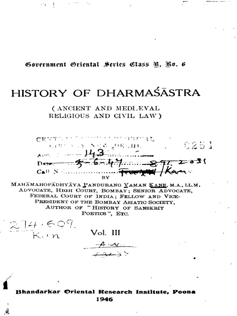History of Dharmasastra Scanned | PDF