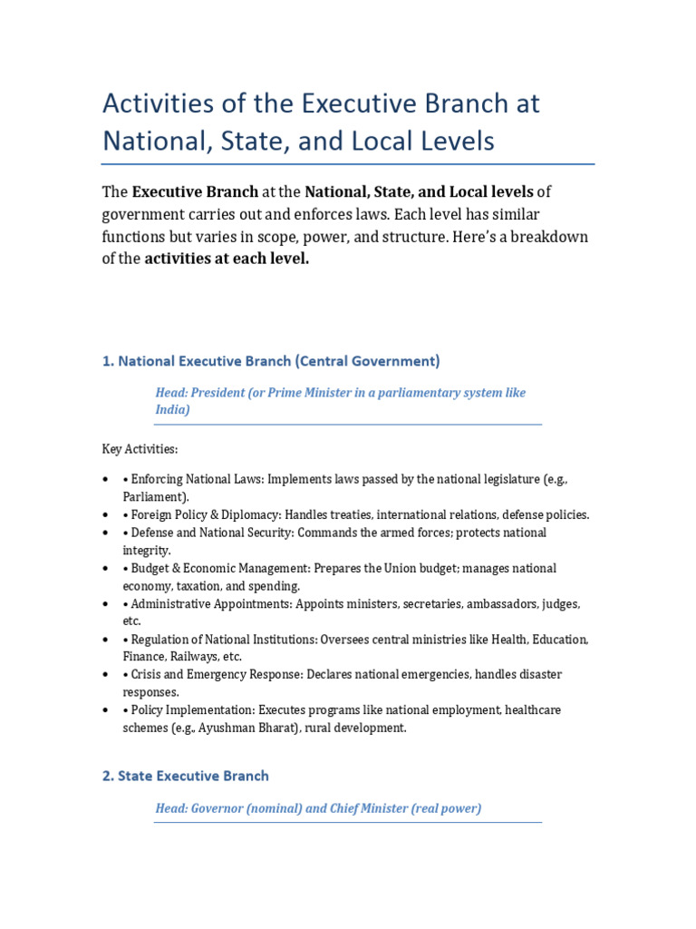 4 Executive - Branch - Activities | PDF | Taxes | Government Budget