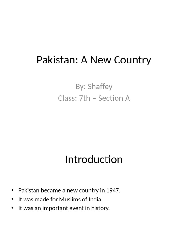 Pakistan Presentation Grade7 Shaffey | PDF