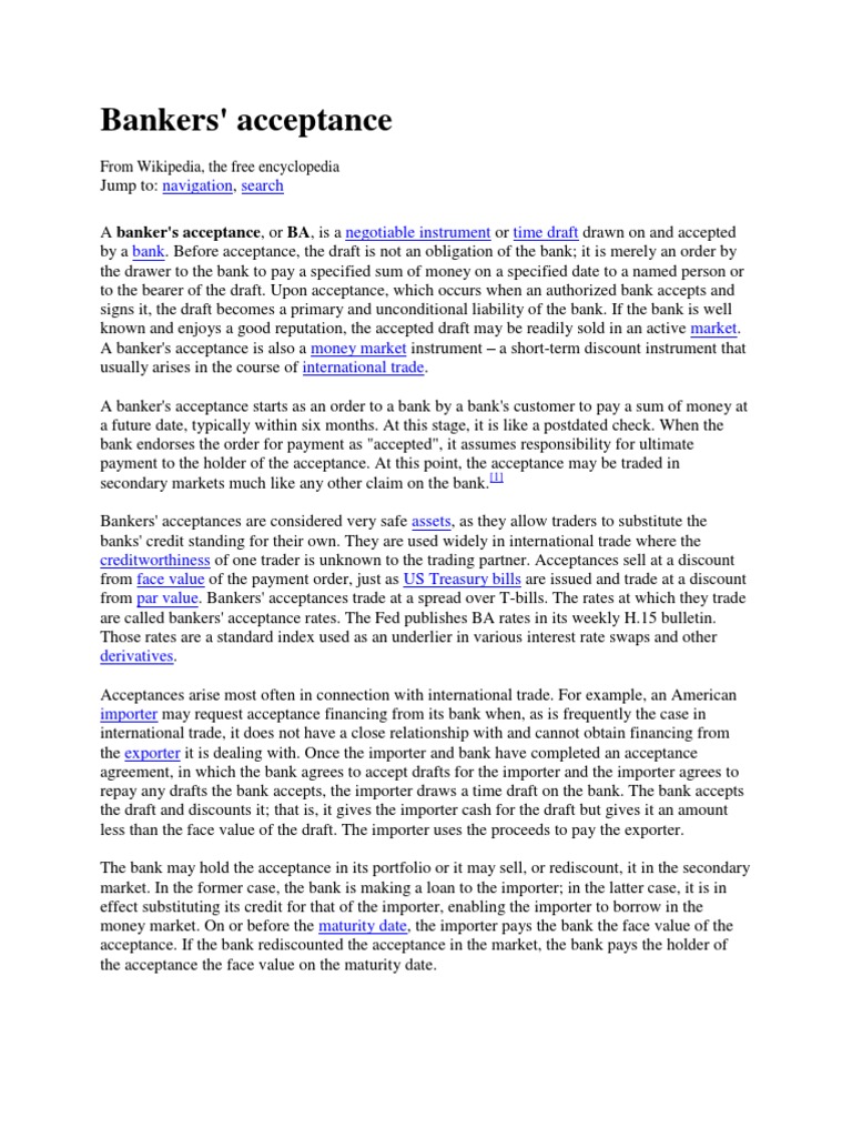 Bankers Acceptance | PDF | Banking | Economies