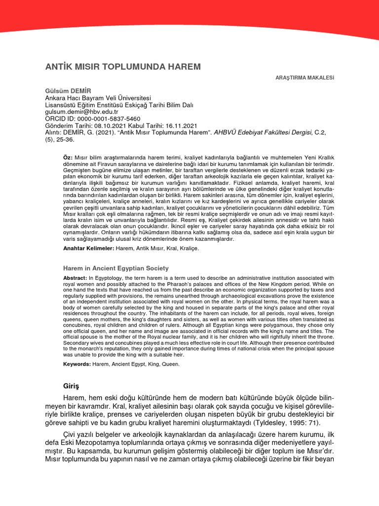 Ant - K Misir Toplumunda Harem (#1006575) - 2016712 | PDF