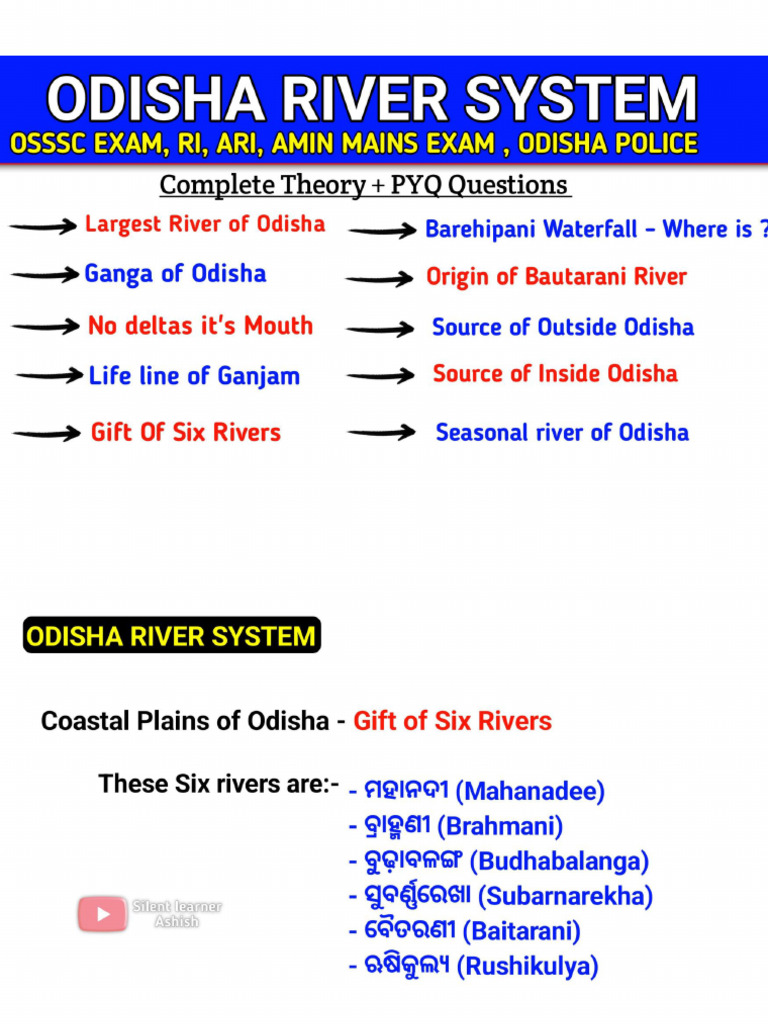 Odisha River System Theory+PYQ Questions | PDF