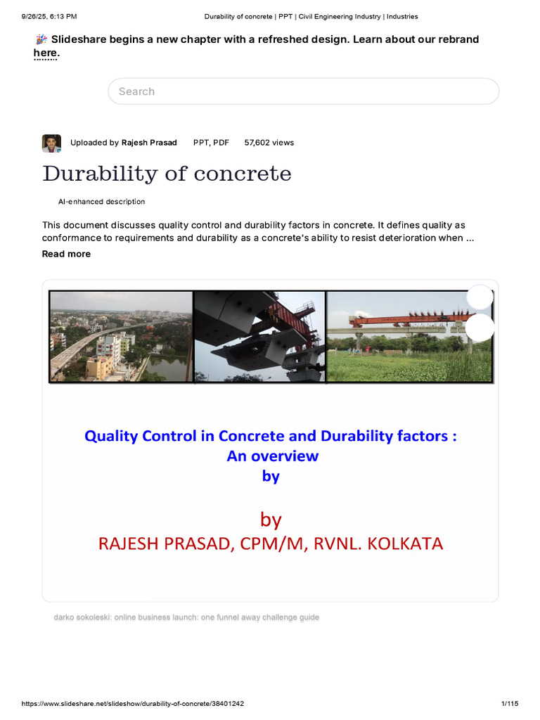 Durability of Concrete - PPT - Civil Engineering Industry - Industries ...