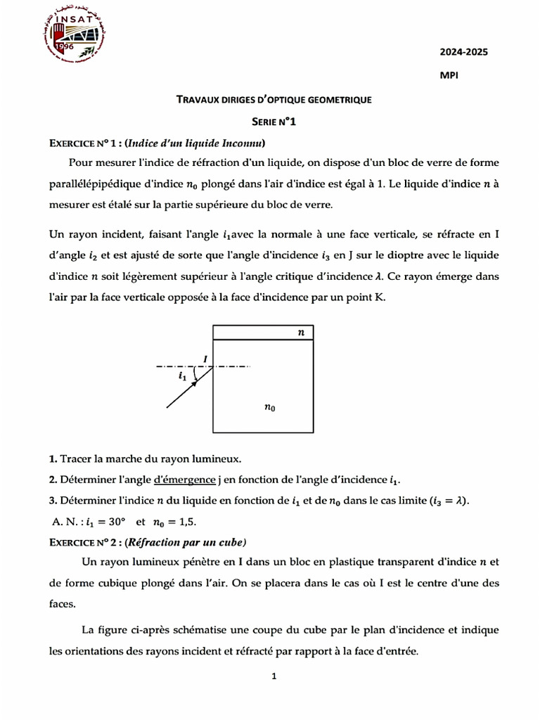 TD1 Optique | PDF