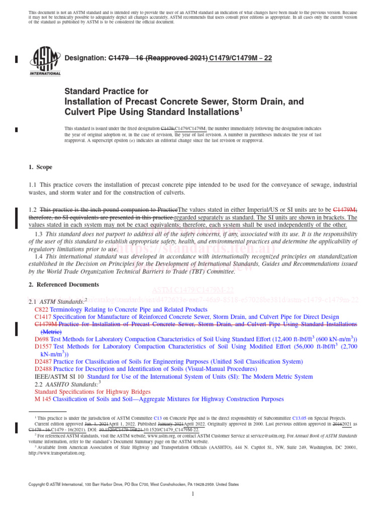 ASTM C1479: Precast Pipe Installation Guide | PDF | Pipe (Fluid ...