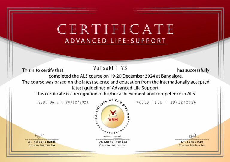 Als Certificate Vaisakhi | PDF