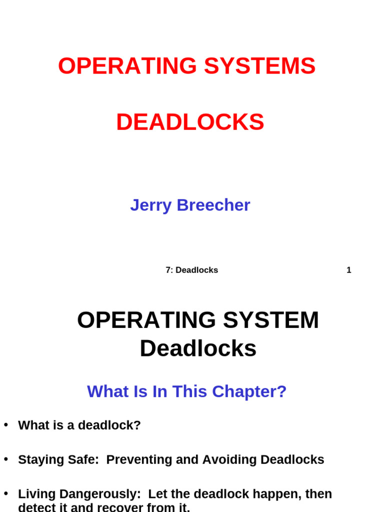 Section07 Deadlocks | PDF | Computing | Theoretical Computer Science