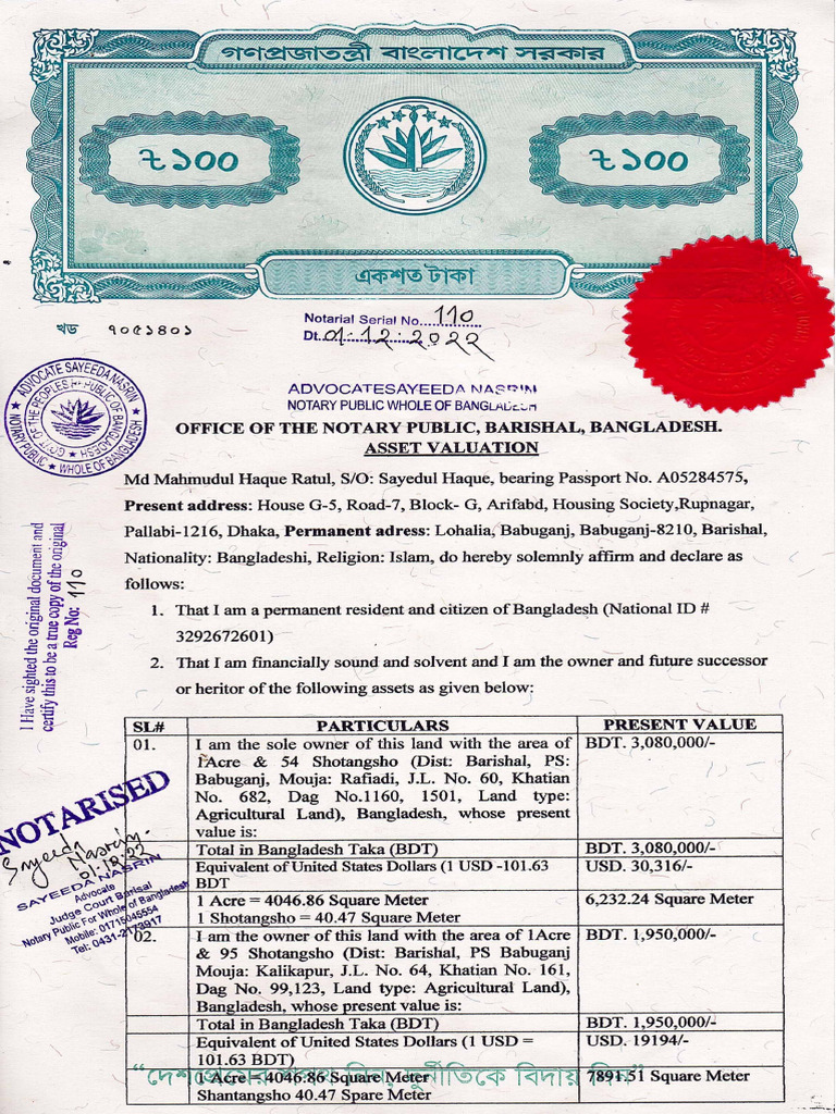 Net Worth Certificate | PDF