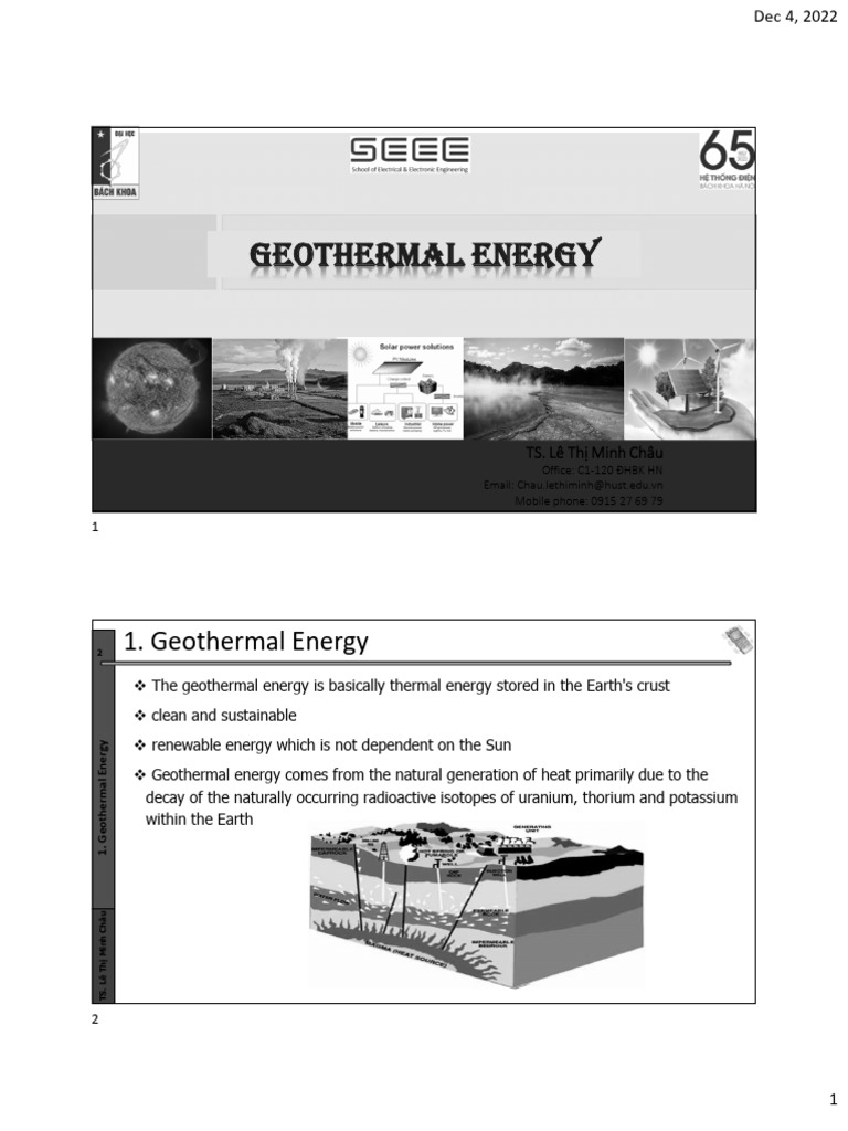 Types and Benefits of Geothermal Energy | PDF | Geothermal Energy | Steam