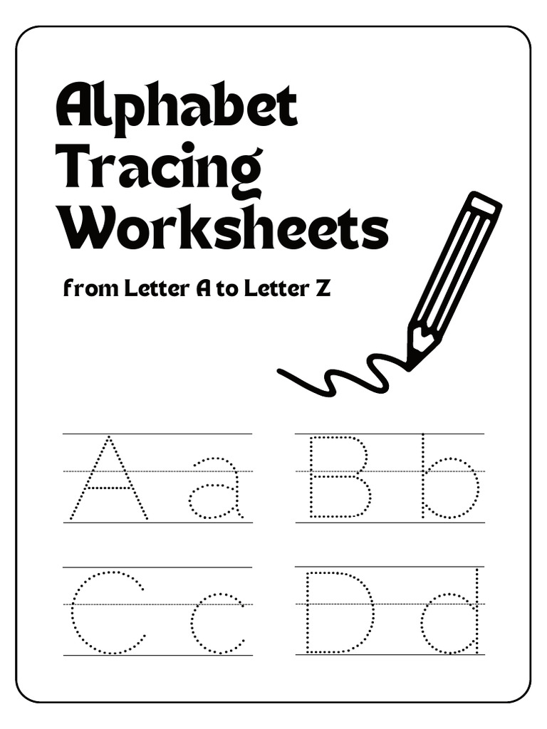 Letter Tracing Worksheets in Black and White | PDF | Languages Of Asia