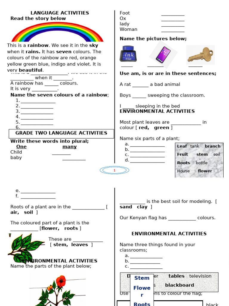 Grade 2 All Subjects Cobined Assignment | PDF | Foods | Toothbrush