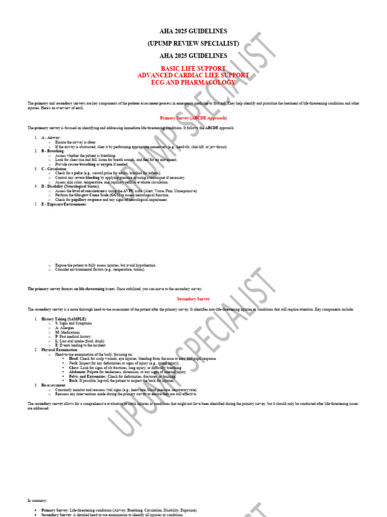 AHA 2025 BLS and ACLS Guidelines | PDF | Cardiac Arrest ...