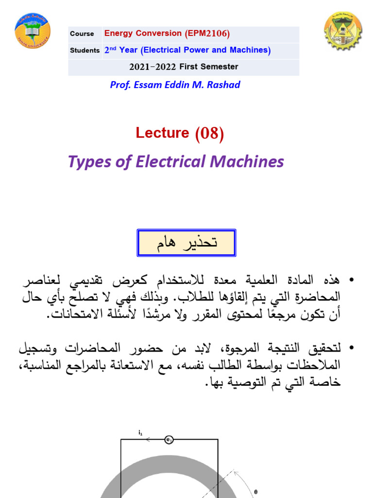 L08-Types of Electrical Machines (21-22) | PDF | Machines | Propulsion