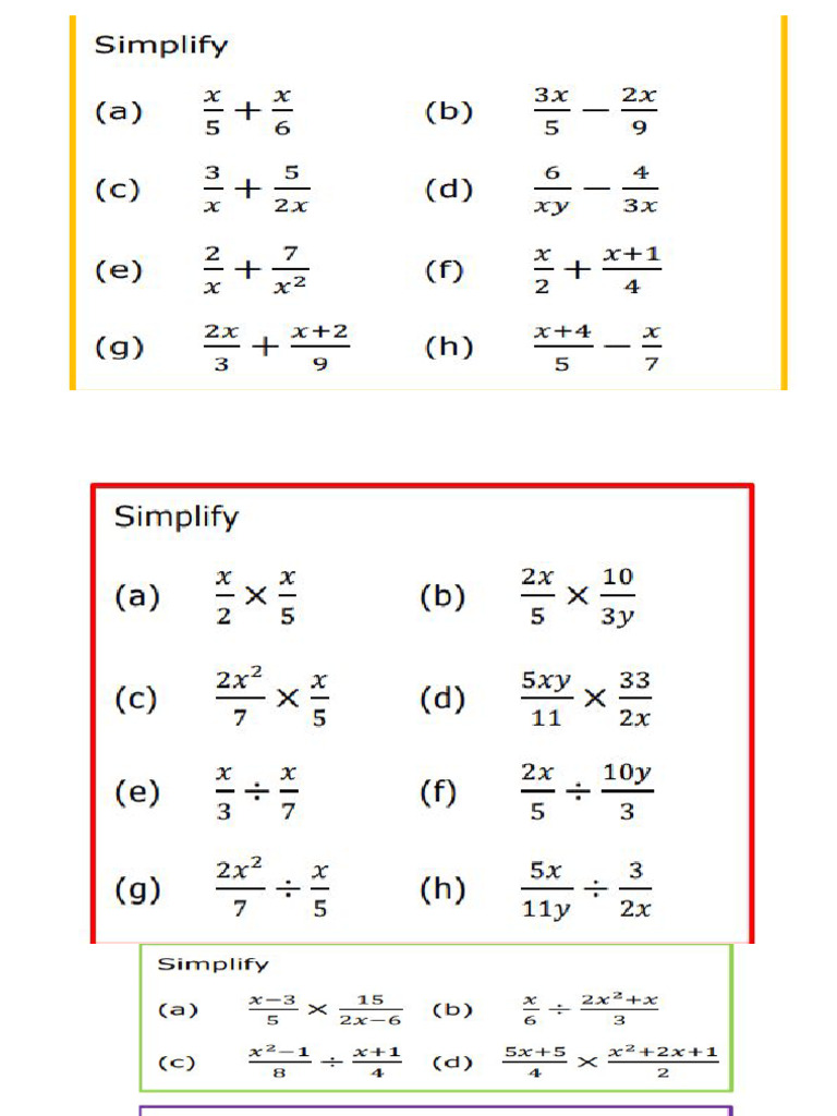 Algebraic Fractions | PDF