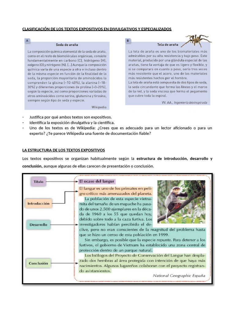 Extra de Los Textos Expositivos | PDF