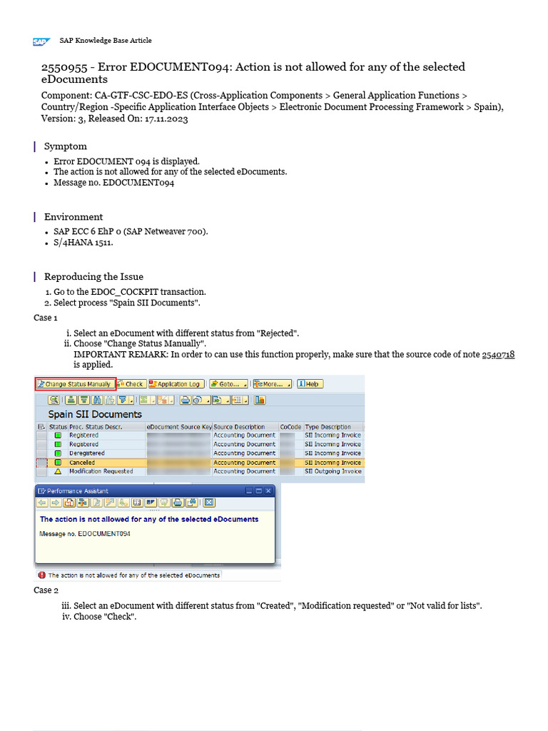 EDOCUMENT094: Action Not Allowed Error | PDF | Computer Programming ...