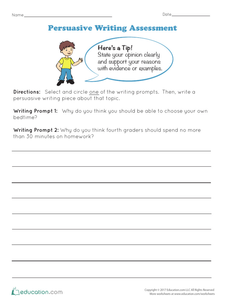 Persuasive Writing Assessment Guide | PDF | Argument | Reason
