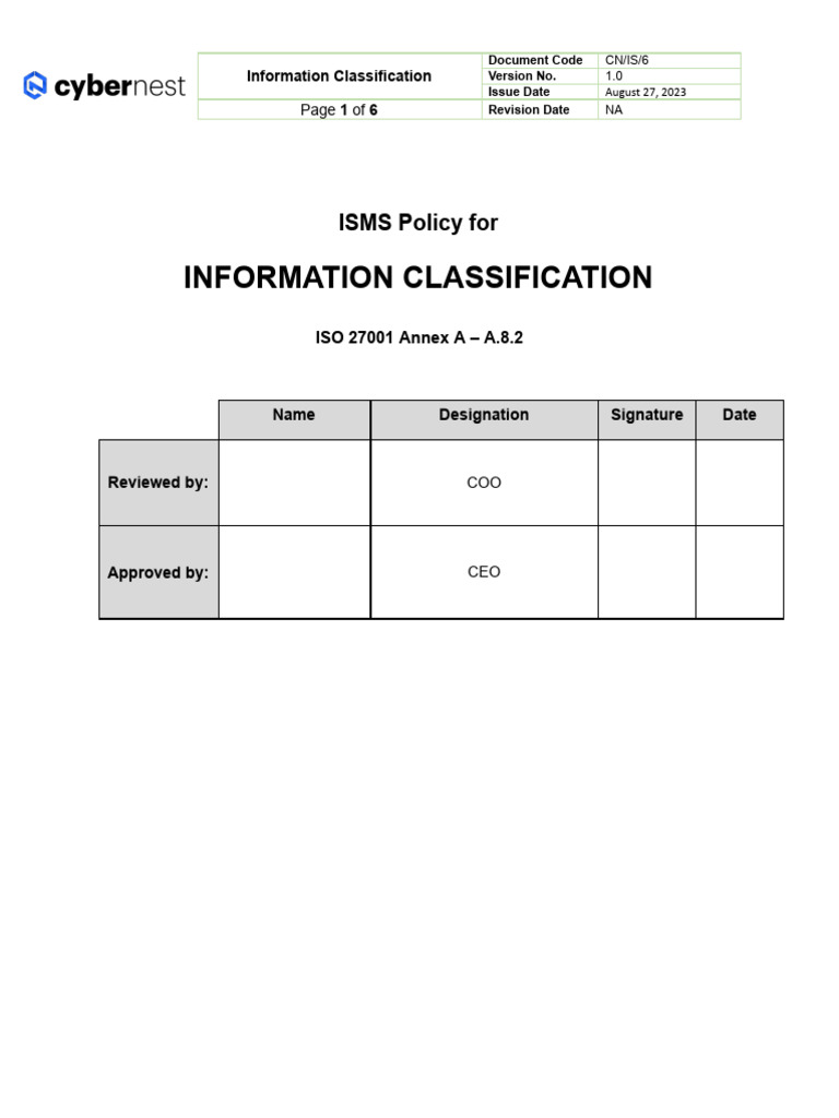 Information Classification | PDF | Classified Information | Information ...