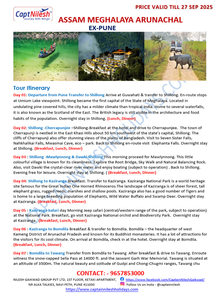 North East - Assam Meghalay Arunachal Ex-Pune | PDF
