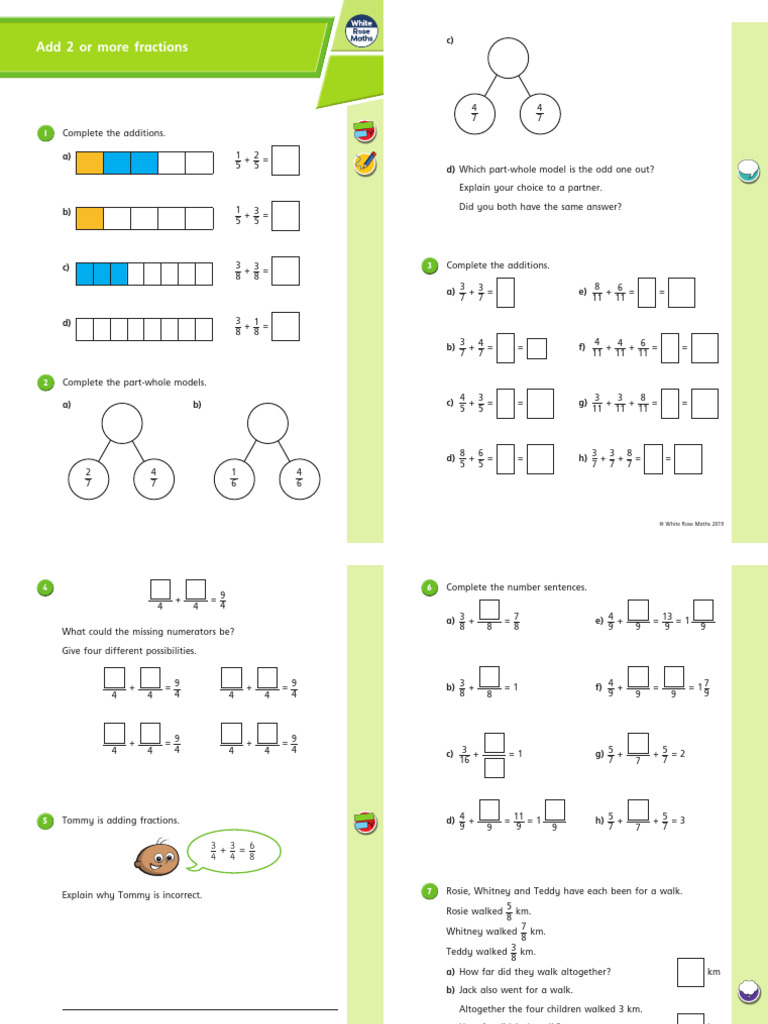 Y4 Week6 Add and Subtract Fraction | PDF | Mathematics | Arithmetic