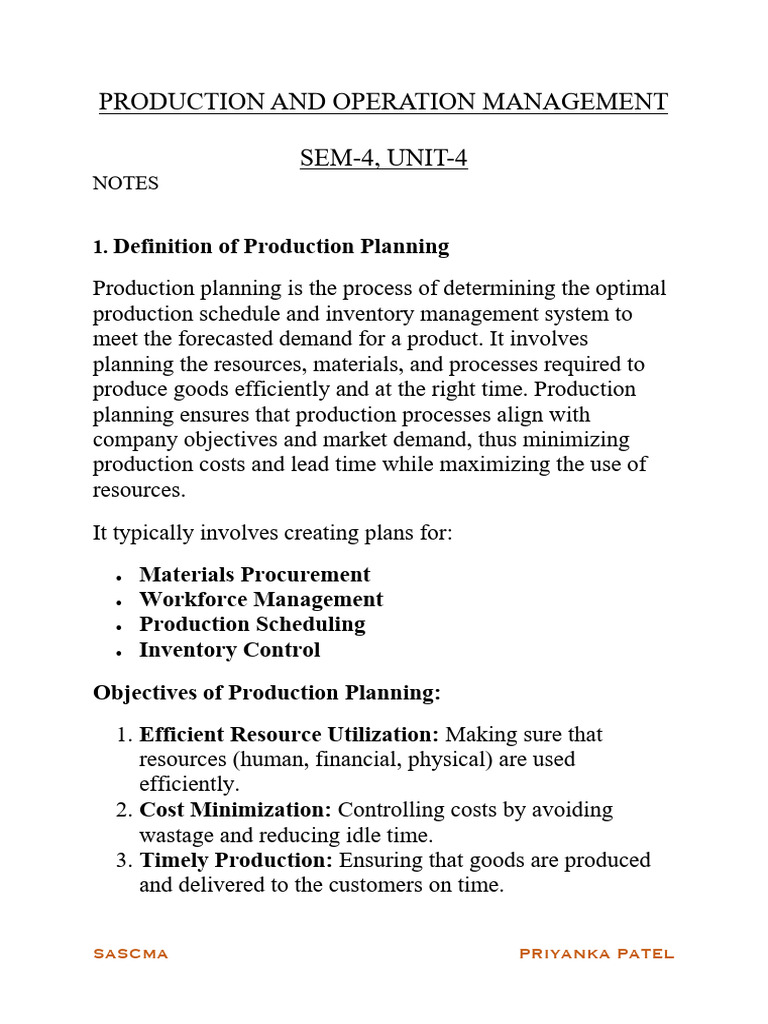 Unit 4 - Production Management | PDF | Inventory | Business