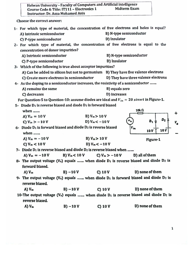 Electronics Exam | PDF