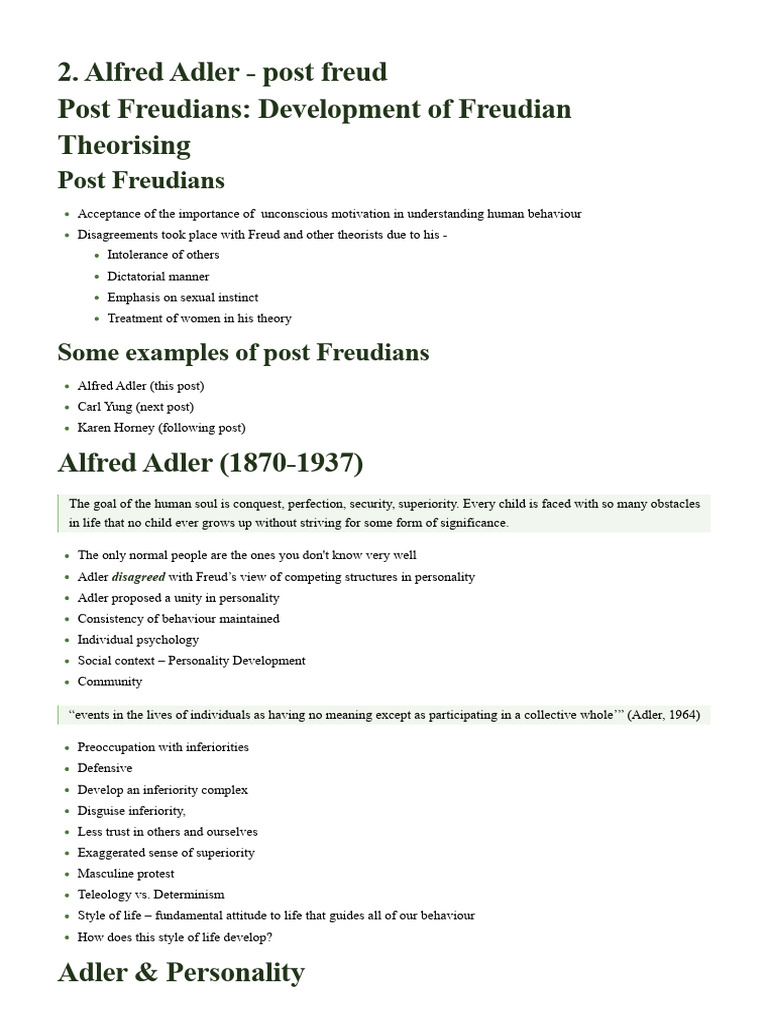 Alfred Adler - Post Freud | PDF | Sibling | Sigmund Freud